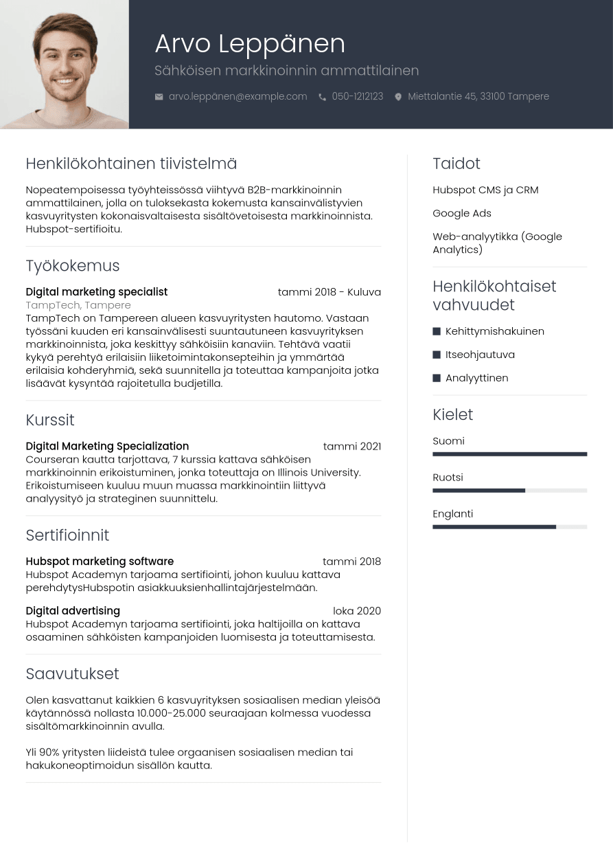 CV-mallipohjat - CV.fi