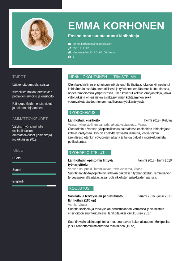 CV-mallipohjat - CV.fi