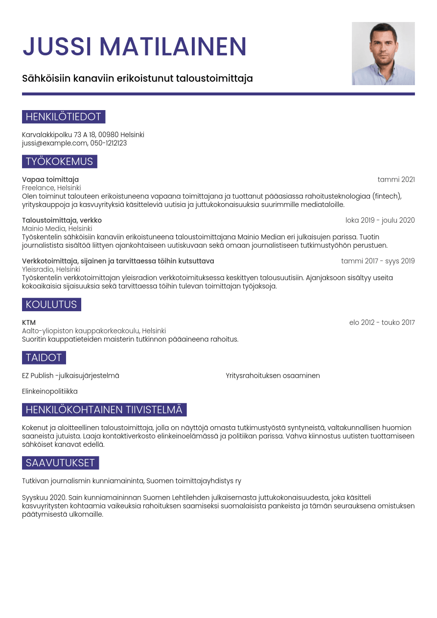 CV-mallipohjat - CV.fi