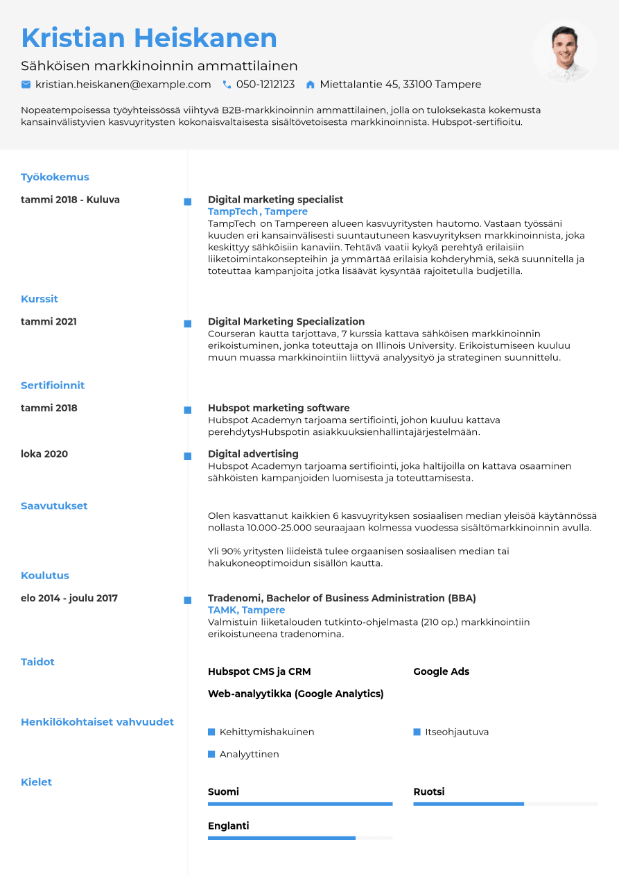 CV-mallipohjat - CV.fi